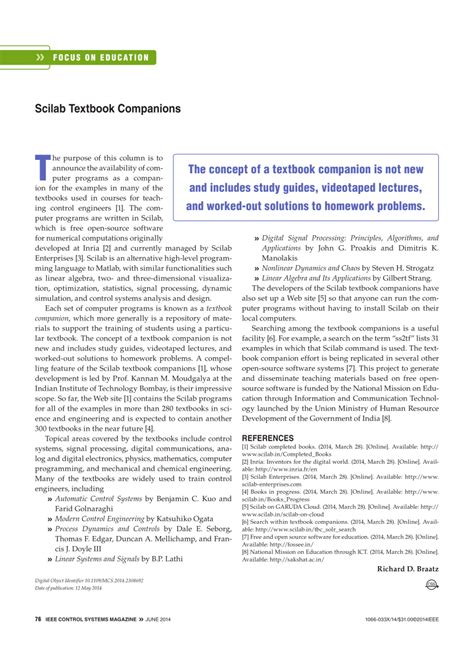 Pdf Scilab Textbook Companions [focus On Education]