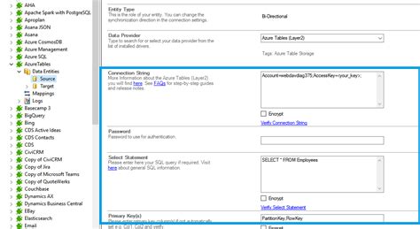 Azure Tables Integration