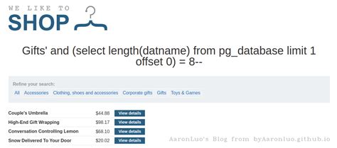 Postgresql注入基础 · Aaron 知识库