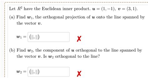 solved let r2 have the euclidean inner product u 1 1 v