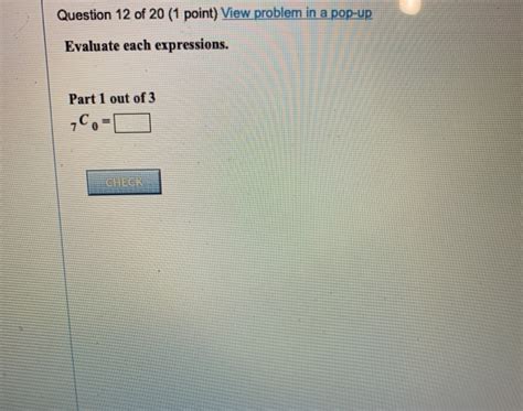 solved question 12 of 20 1 point view problem in a pop up