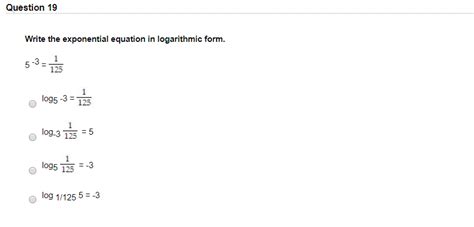 Solved Question 19 Write The Exponential Equation In