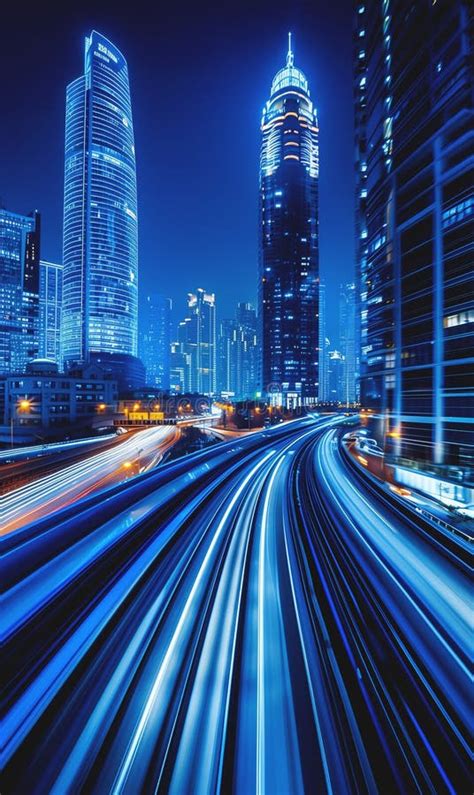 Ultra Fast Railway Train Blurred Motion Perspective Speed And Dynamics