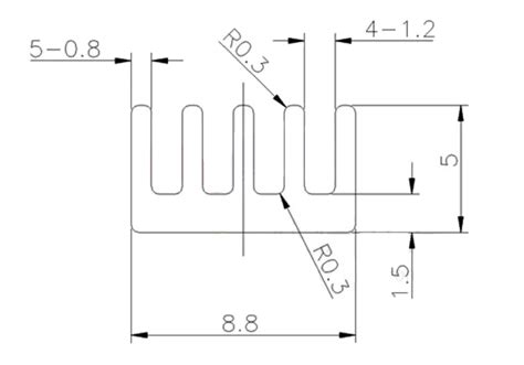 8 8mm X 8 8mm X 5mm Alüminyum Metal Soğutucu Blok Radyatör Amfi Led