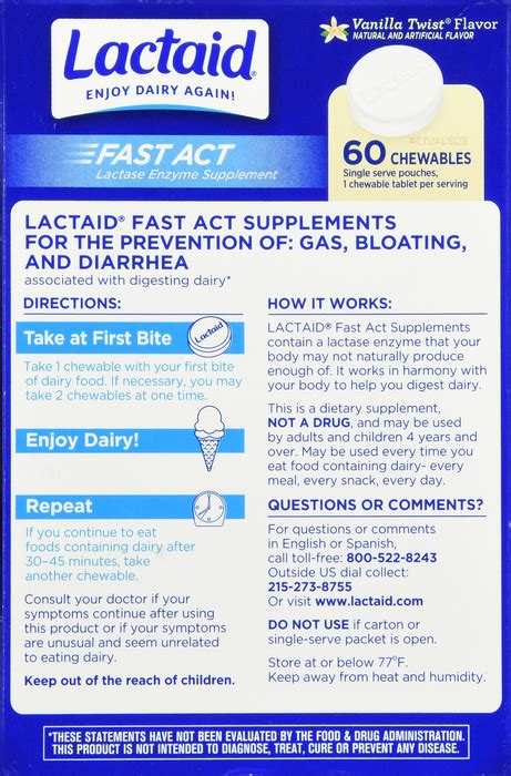 Lactaid Fast Acting Chew 60ct By Jandj Consumer