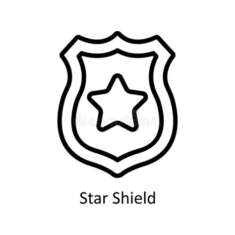 Star Shield Vector Outline Icon Style Illustration Eps 10 File Stock Vector Illustration Of