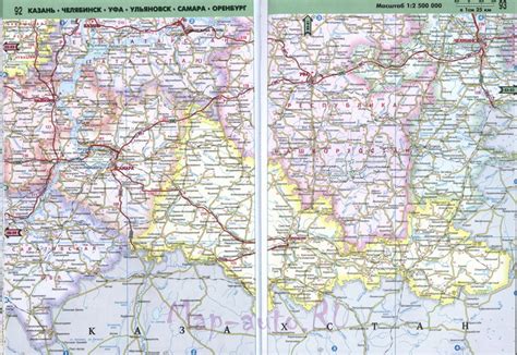 Карта Оренбургской области. Подробная карта дорог Оренбургской обл и ...