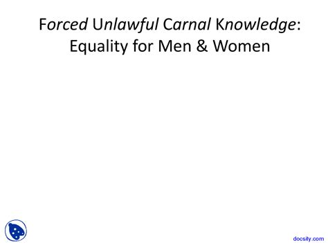 Carnal Knowledge Gender Inequality Lecture Slides Docsity