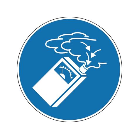 Premium Vector Gas Detector Sign Mandatory Sign Round Blue Sign
