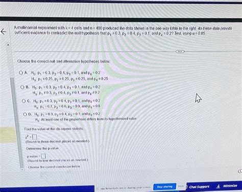 multinomial experiment with k 4 cells and n 400