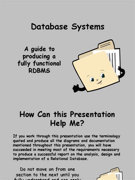database systems a guide to producing a fully functional rdbms