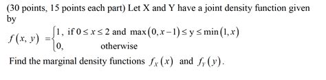 Solved Points Points Each Part Let X And Y Have A Chegg