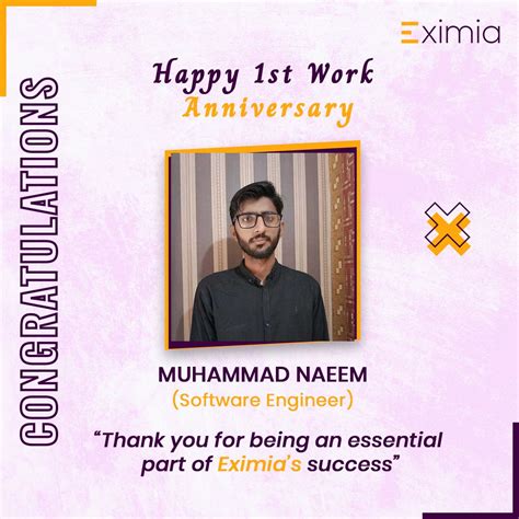 Eximia Careers On Linkedin Happy Work Anniversary Muhammad Naeem And Muhammad Ali