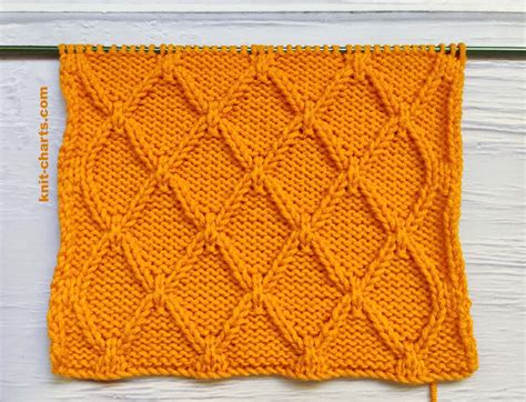 Free Knitting Patterns Diamond Stitch Knitting Pattern