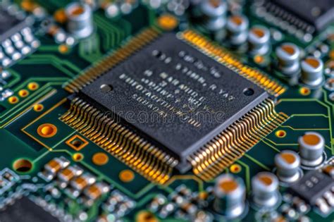 Computer Chip Macro Photo Electronic Processor Microchip Motherboard