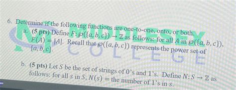 Solved Determine If The Following Functions Are Chegg