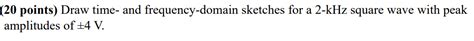 Solved 20 Points Draw Time And Frequency Domain Sketches