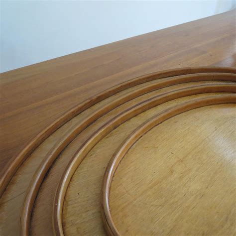 1930s Set Of 4 Birch Plywood Oval Serving Modernist Trays Aalto Style
