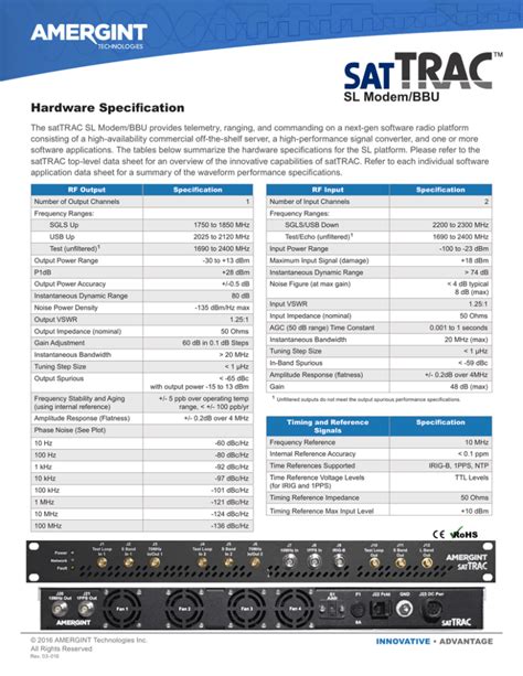 Sattrac Sl Modem Bbu Hardware Specification