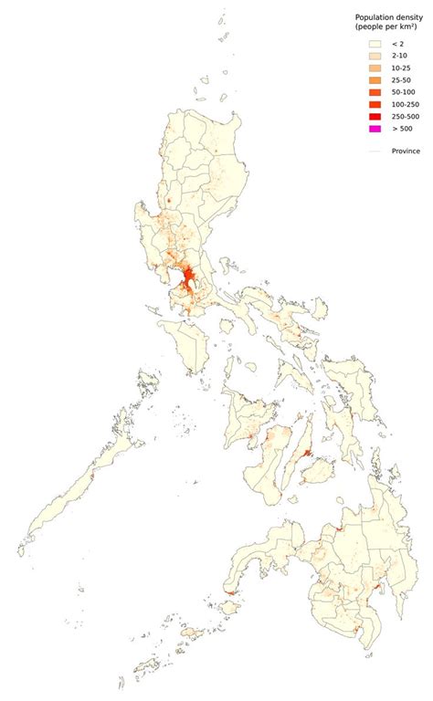 Population Density Of The Philippines 2010 Map Diagram World