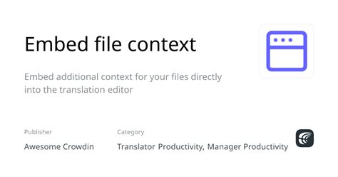 Embed File Context Crowdin Marketplace