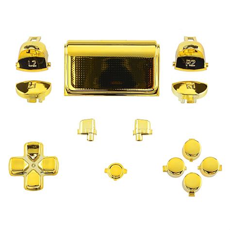 Controllers And Remotes Dualshock 4 Ds4 V2 Controller Button Set Glossy Chrome Gold With