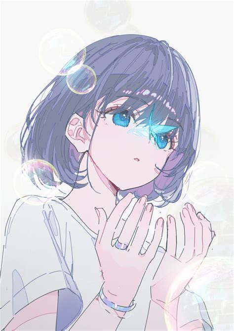 Safebooru A20 Atsumaru Absurdres Blue Eyes Bubble Bug Butterfly