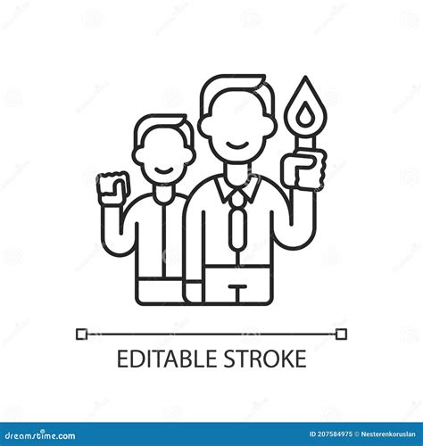 Commitment Linear Icons Signs Symbols Vector Line Illustration Set