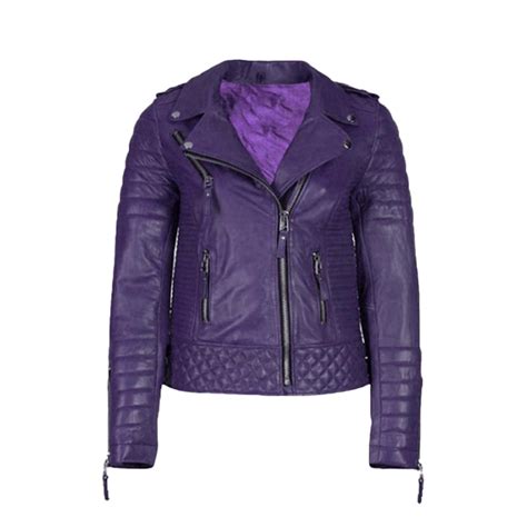 Womens Purple Motorcycle Leather Jacket Urban Leather Jackets Uk