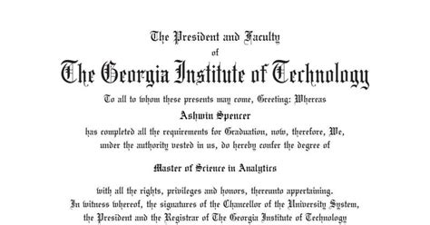 Just Received My Master Of Science In Analytics From Georgia Institute