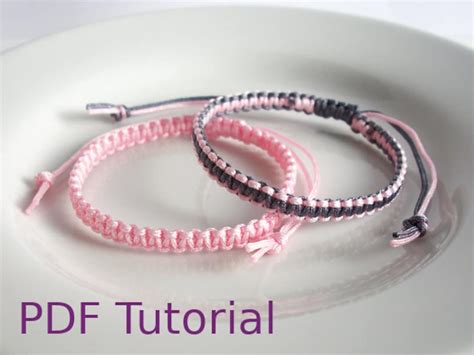 Pdf Tutorial Square Knot Macrame Bracelet Pattern Instant Download