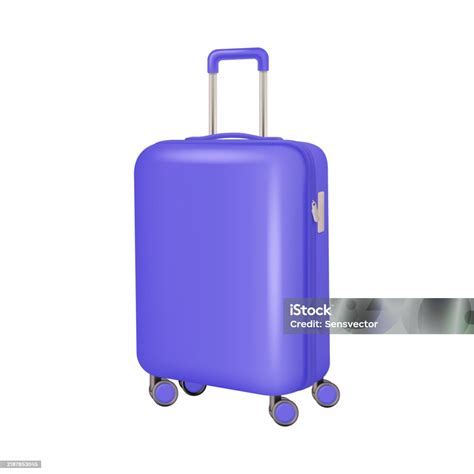 바퀴와 손잡이가 있는 여행 가방 여행과 여행을 위한 고립된 현실적인 수하물 휴가 또는 여행을위한 벡터 포장 가방 지퍼가있는 플라스틱 수하물 개인 소지품이 들어있는 핸드백 3