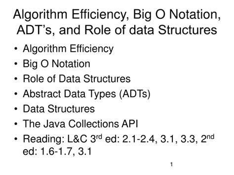 ppt algorithm efficiency big o notation adt s and role of data