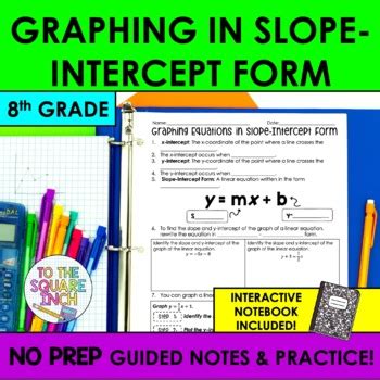 Graphing Linear Equations In Slope Intercept Form Notes TPT