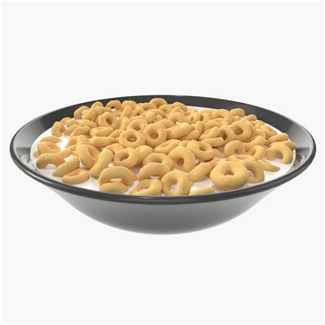 Bowl Of Honey Cheerios With Milk 3d Model Download Meal On