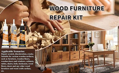 Hupeyna Wood Repair Kit 12 Colour Wood Fillers Furniture Repair Kit