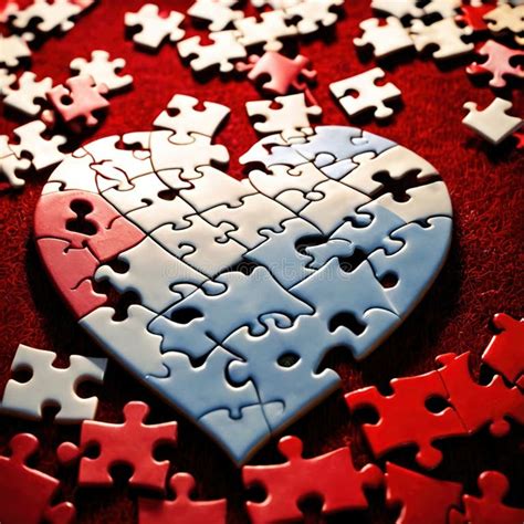 Broken Missing Pieces Of Love Romance Puzzle Shown With Jigsaw Stock Illustration