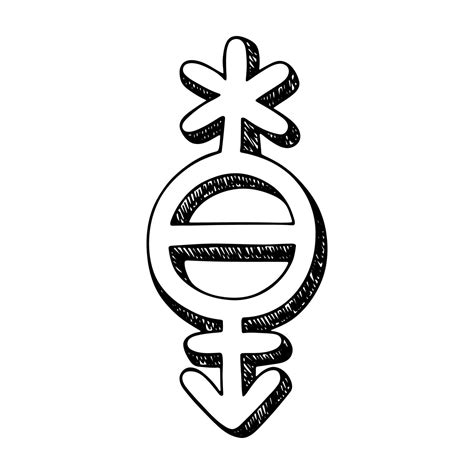 Nine Hand Drawn Pangender Poligender Gender Identity Icon Symbol Used To Represent Sex And