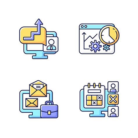 Work Trackers Rgb Color Icons Set 2997041 Vector Art At Vecteezy