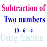 Php Program To Subtract Two Numbers Using Function Php Program Code For Java C
