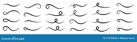 underline text hand drawn collection of curly swishes swashes swoops