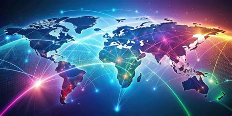Global Network Connections A Vibrant Visualization Of Worldwide Interconnectivity Generative Ai