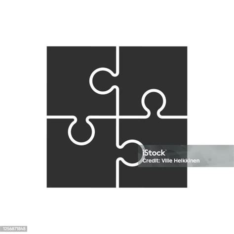 직소 퍼즐 조각 평면 아이콘 기호 팀워크 연결 로고 사인입니다 벡터 일러스트 이미지입니다 흰색 배경에 격리 0명에 대한 스톡 벡터 아트 및 기타 이미지 Istock