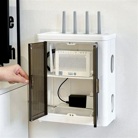 Router Rack Wall Mounted Router Storage Box Light Cat Box Rack Living Room Desktop Set Top Box