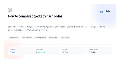 how to compare objects by hash codes labex