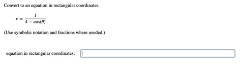 solved convert to an equation in rectangular coordinates 4