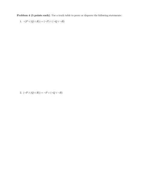 Solved Problem 4 5 Points Each Use A Truth Table To Prove