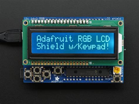 RGB LCD Shield Kit W 16x2 Character Display Only 2 Pins Used