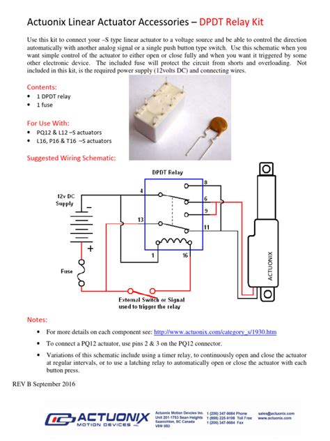 Actuonixdpdtrelaykitdatasheet Pdf