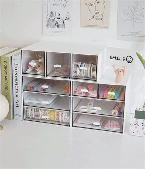 당일발송 화이트 다용도 수납 미니 서랍장 3종 정사각 가로 3단 4단 미니 수납함 책상 정리 사무실 화장대 정리 에이블리